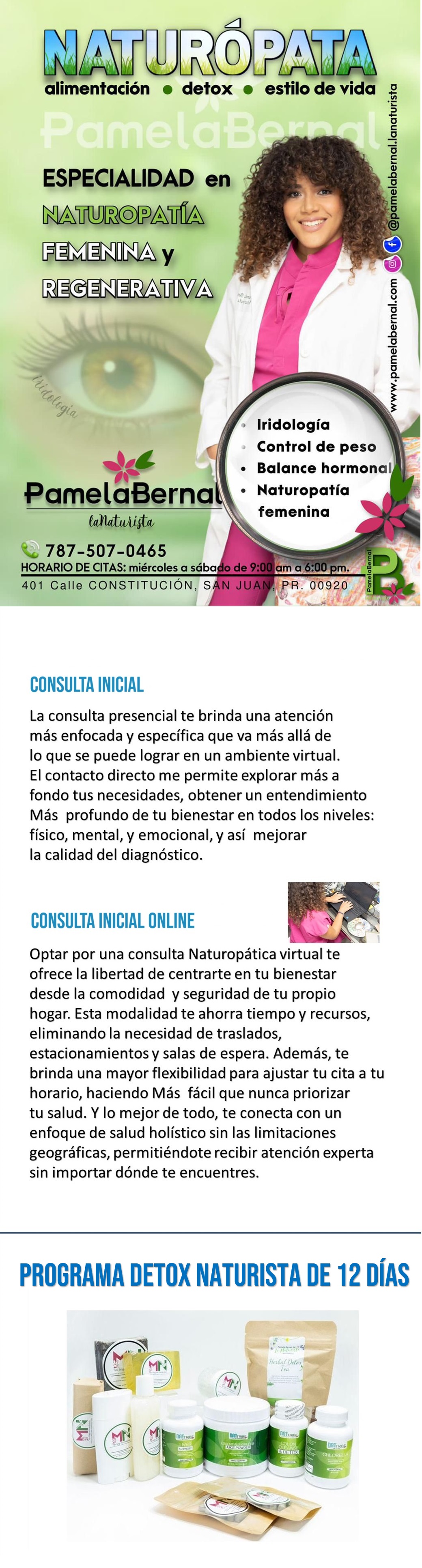 Naturopata en San Juan PR | Pamela Bernal